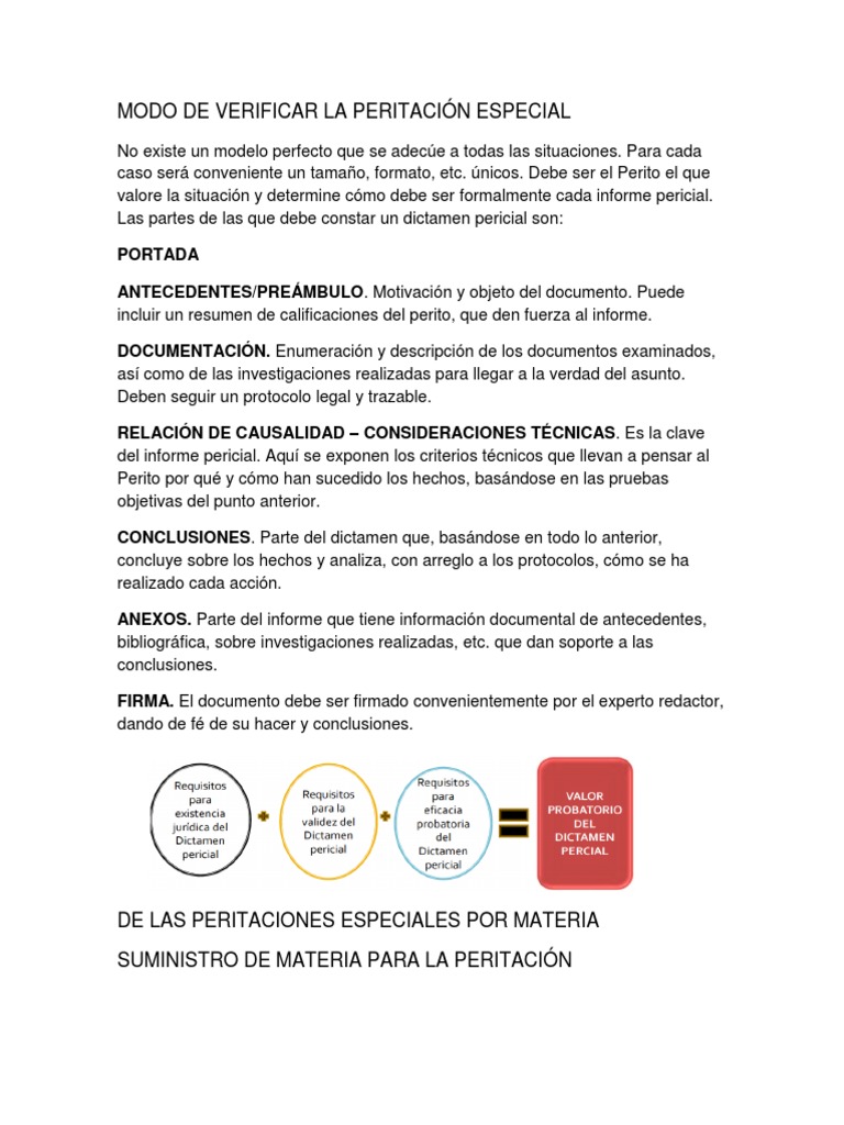 Requisitos para un Dictamen Pericial | PDF | Testigo experto ...