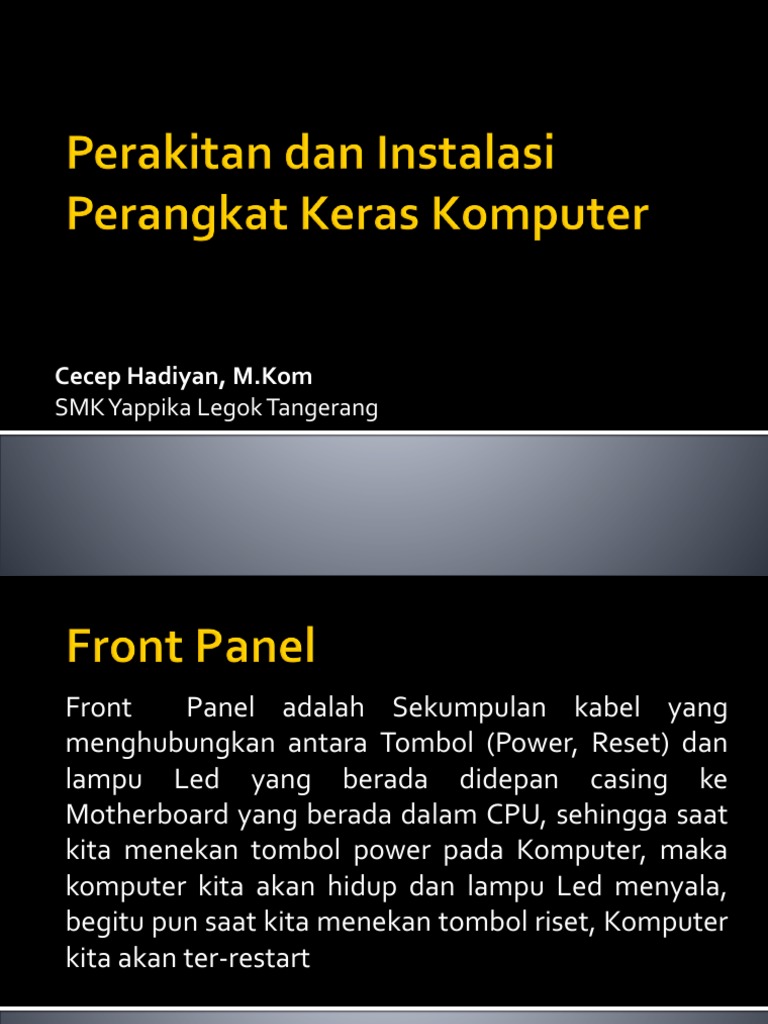 Panduan Kabel Front Panel Komputer | PDF