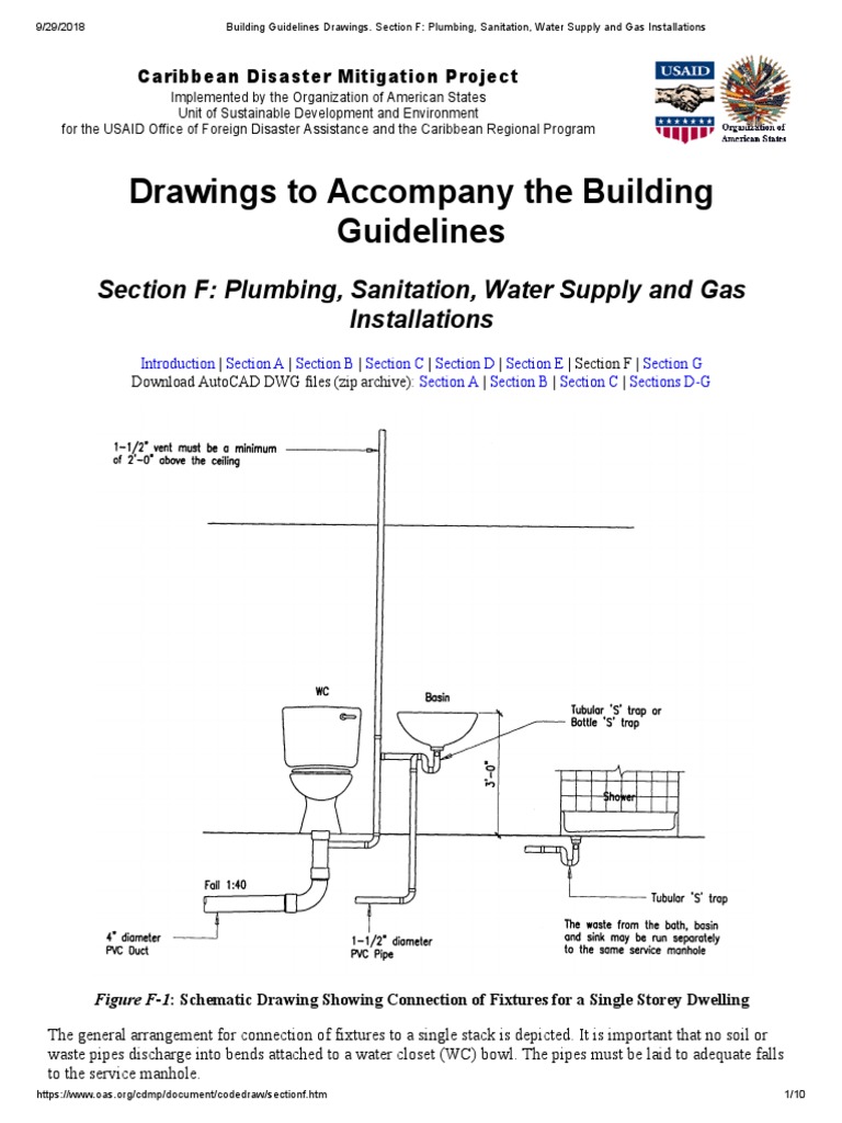Building Guidelines Drawings. Section F_ Plumbing, Sanitation, Water ...
