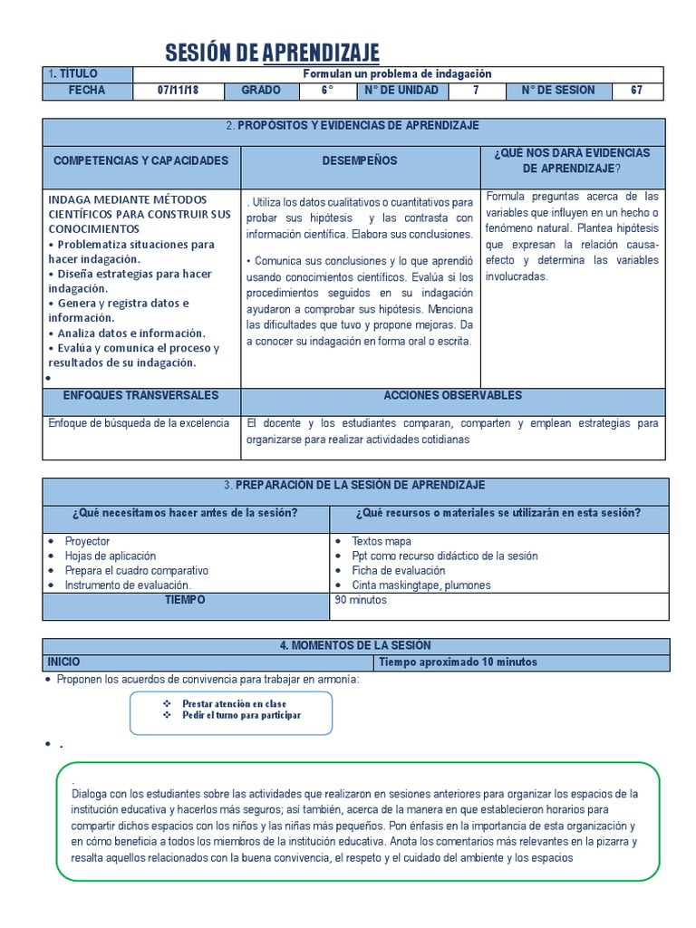 Sesión De Aprendizaje Hipotesis Pdf Hipótesis Organismos