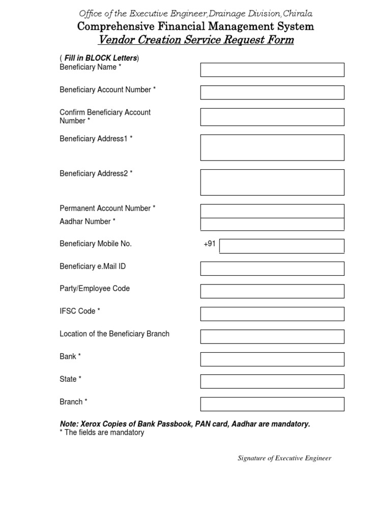 Vendorform PDF | PDF