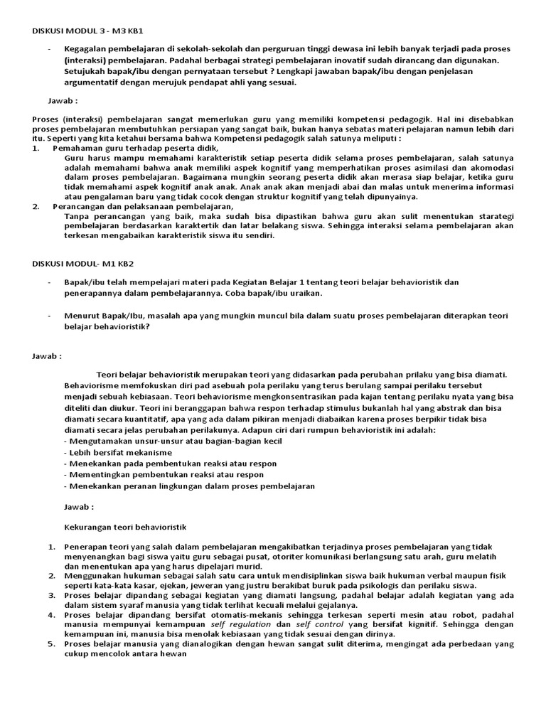 Tugas-Tugas Diskusi Modul 3 | PDF
