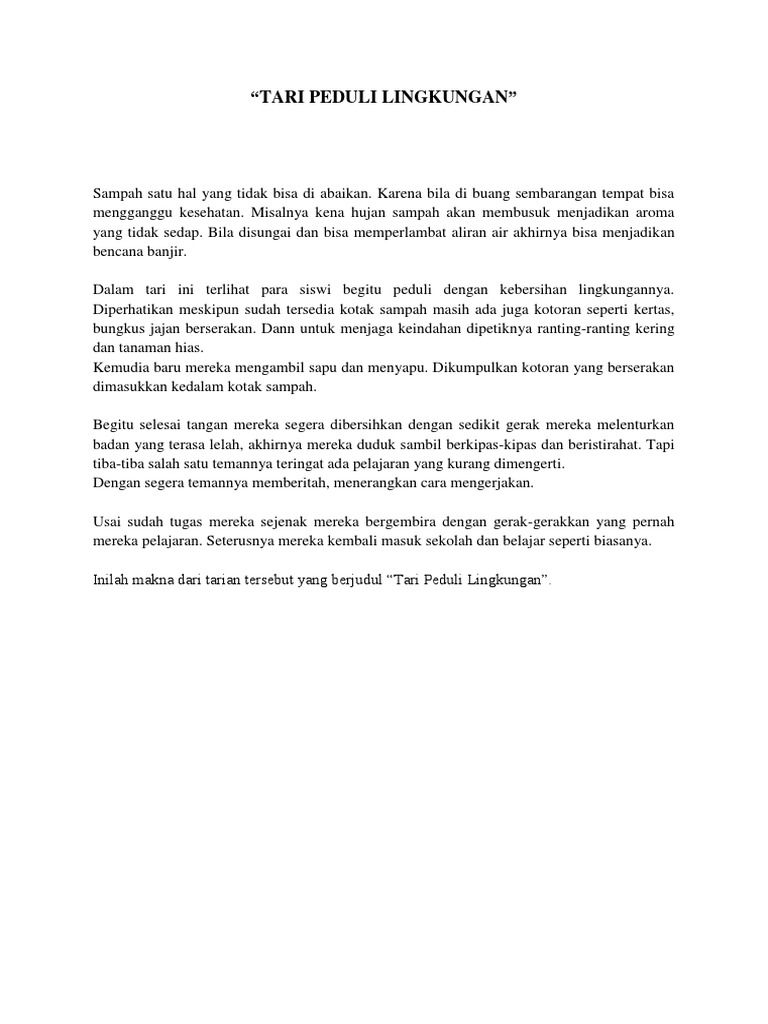 Tari Peduli Lingkungan | PDF