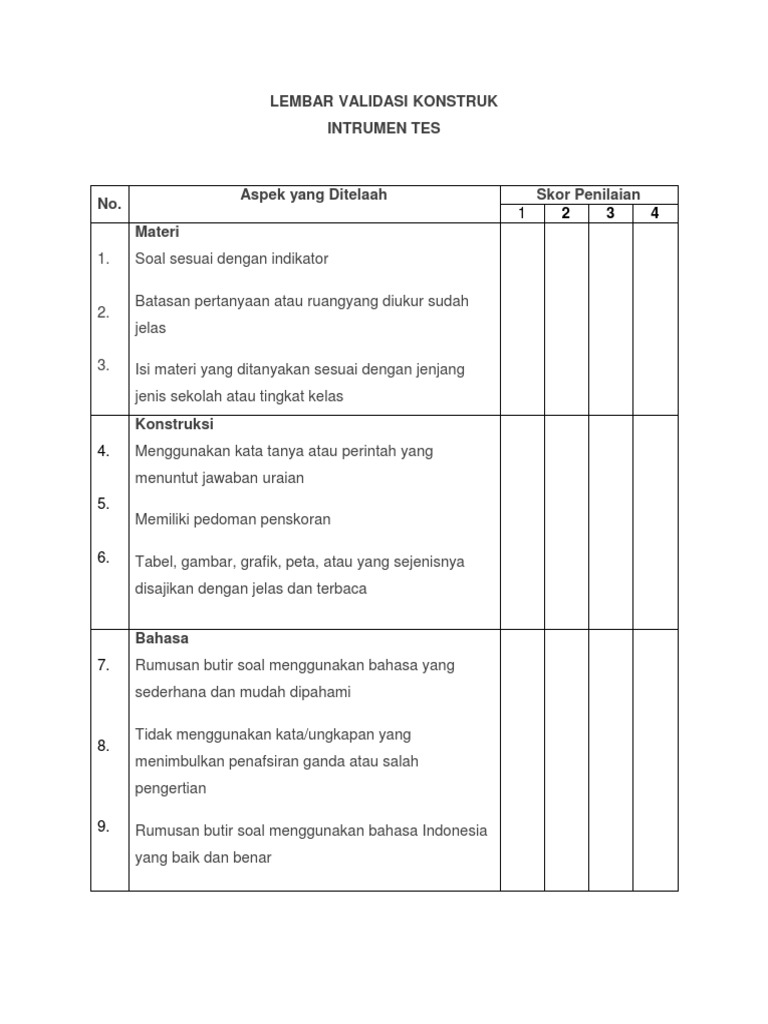 Validasi Konstruk | PDF