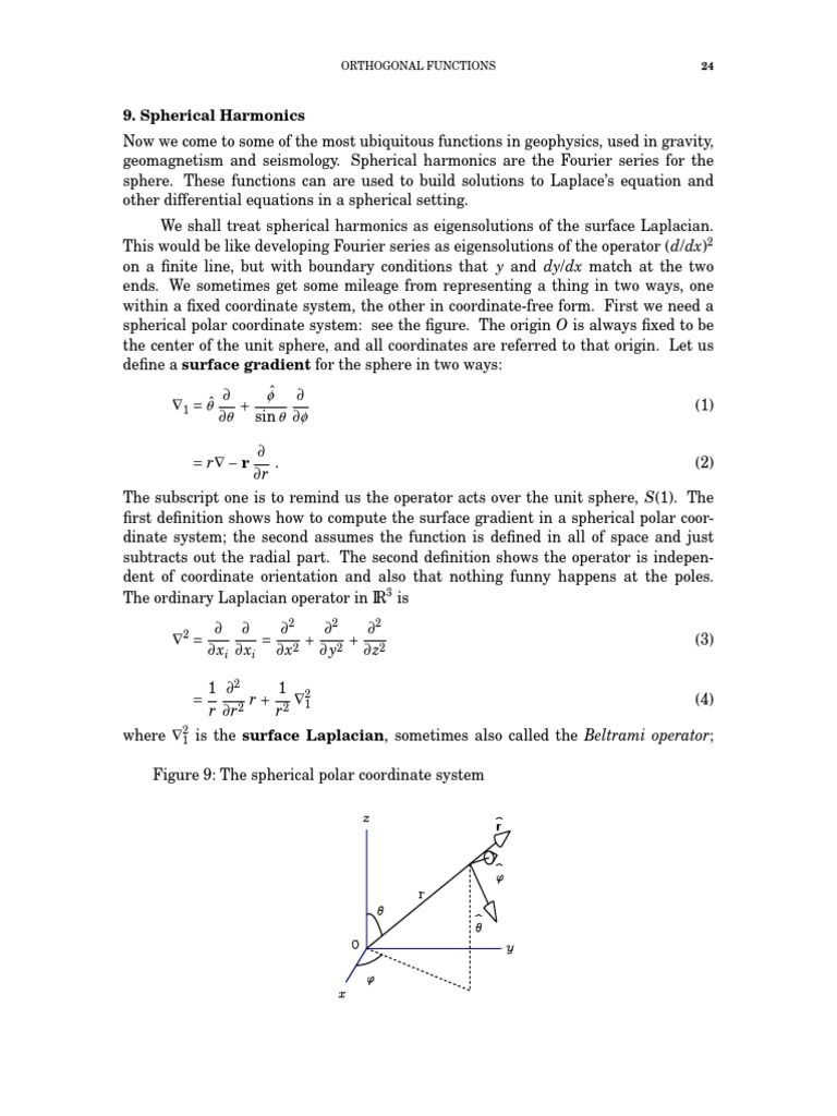 Spherical Harmonics: An Introduction to the Ubiquitous Orthogonal Functions Used in Geophysics ...