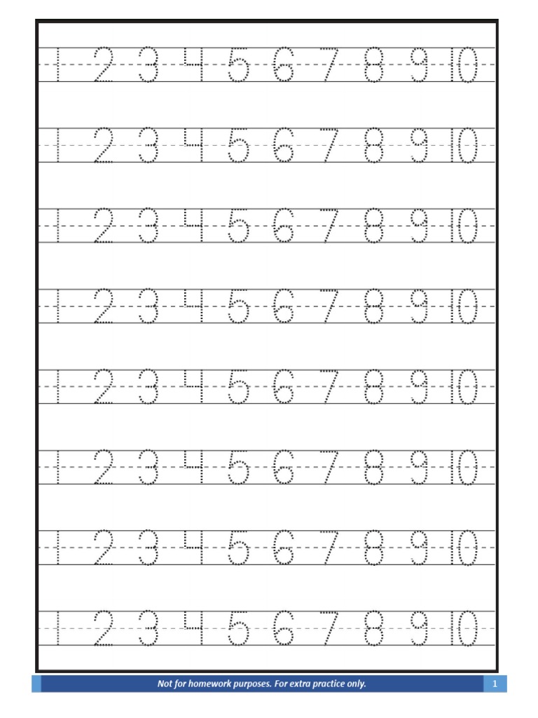 KG1 Number Tracing 1 10 | PDF