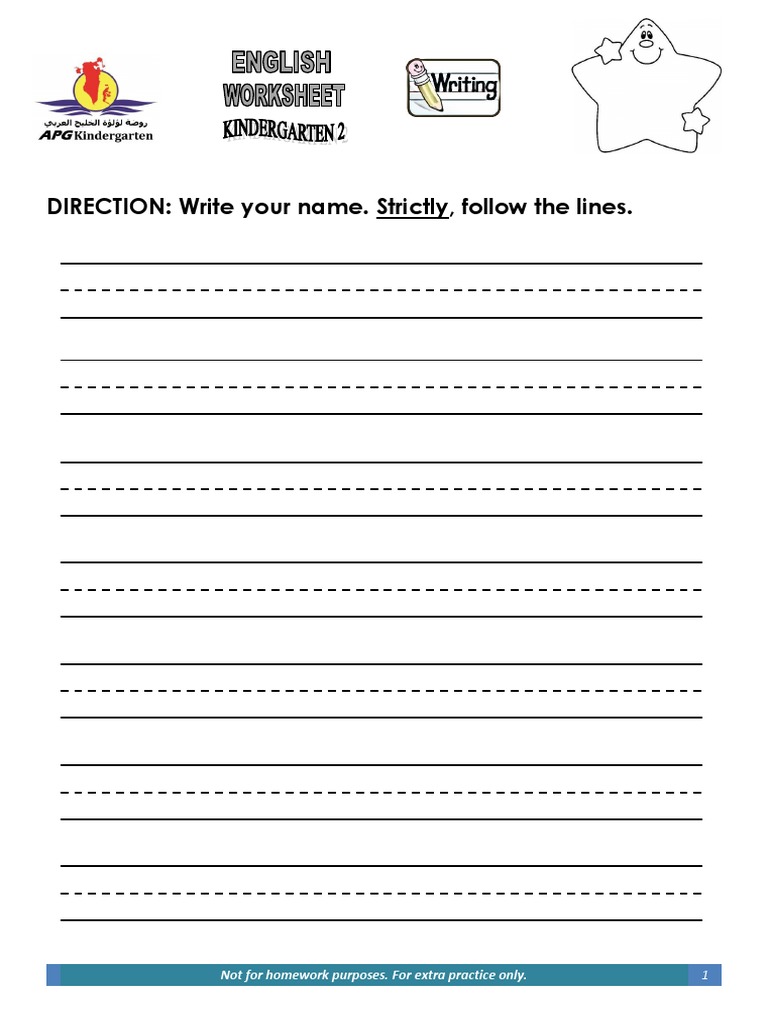DIRECTION: Write Your Name. Strictly, Follow The Lines.: Not For ...
