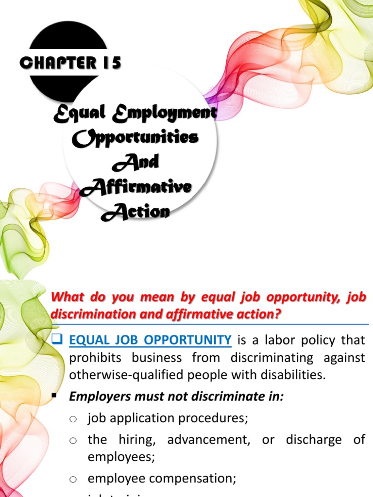 Equal Employment and Discrimination Policies | PDF | Discrimination ...