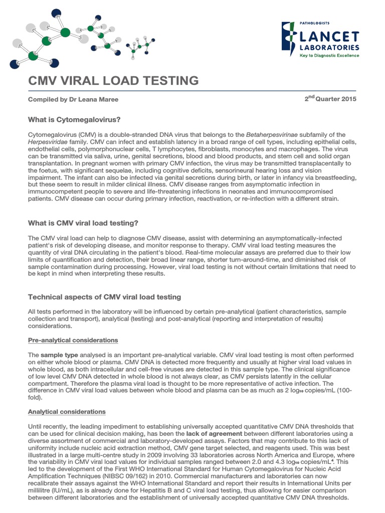 South Africa CMV Viral Load Testing May2015 | PDF | Virus | Clinical ...