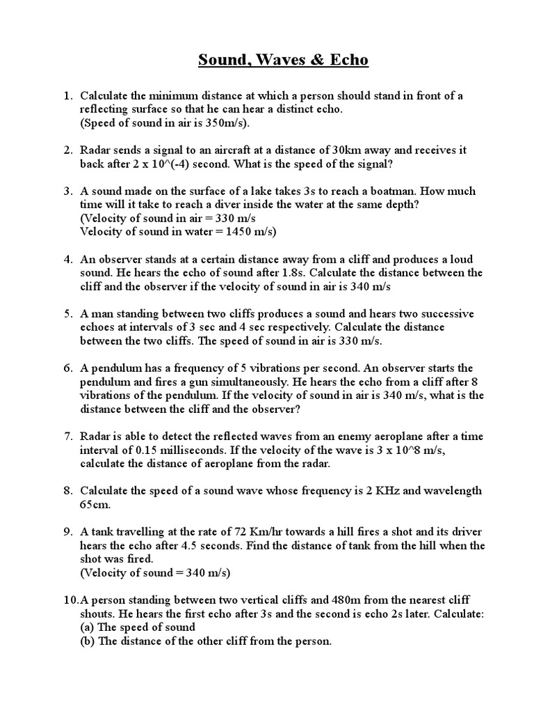 Sound, Waves & Echo | PDF | Sound | Waves