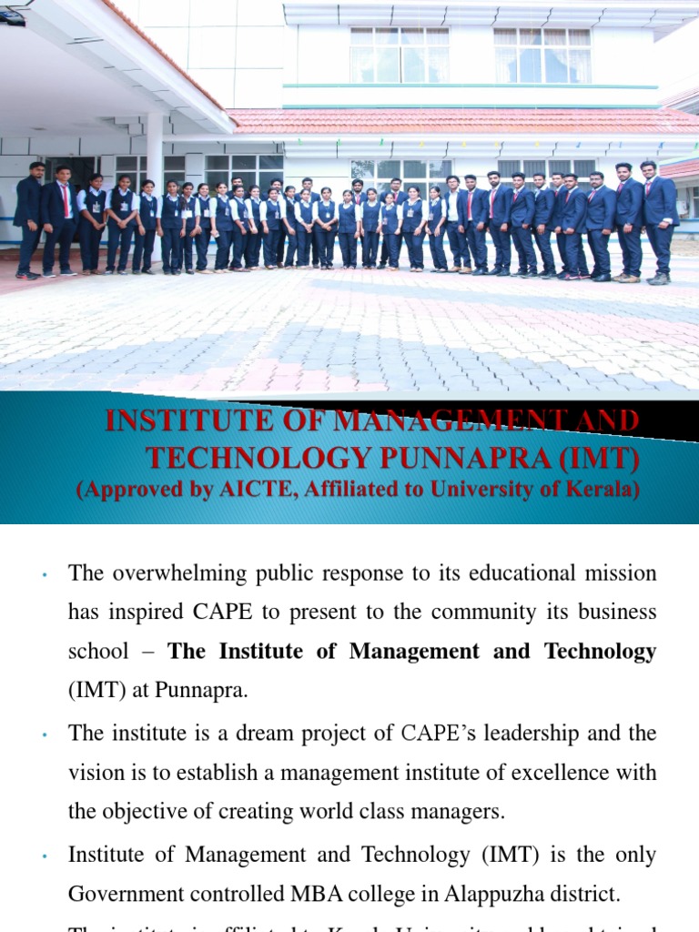 Institute of Management and Technology Punnapra (Imt - Presentation ...
