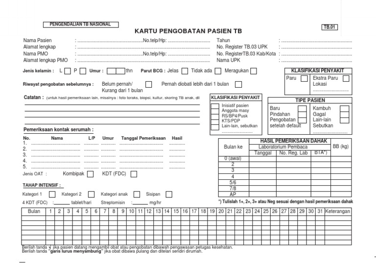 Form TB 01 Depan | PDF