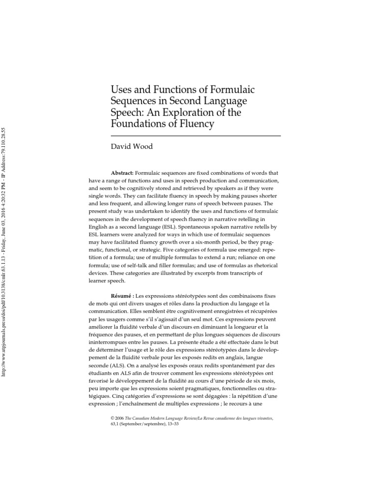 Wood 2006 | PDF | Fluency | Second Language