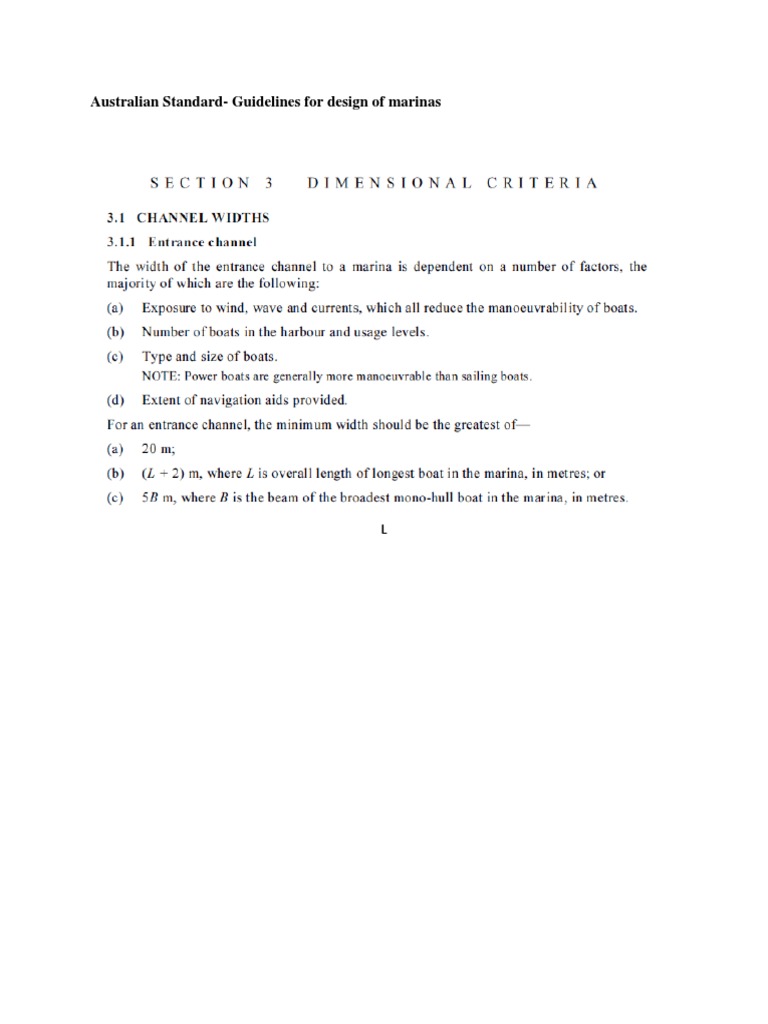 Australian Standard-Guidelines For Design of Marinas | PDF