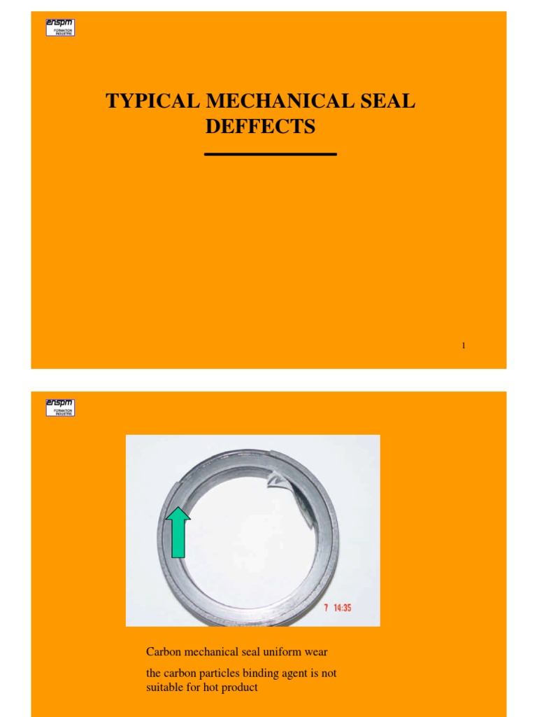 Mechanical Seal Defects | PDF | Wear | Pump