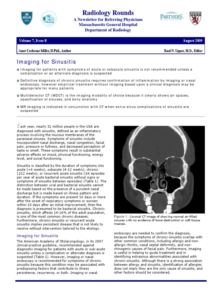 Radiology Rounds: Imaging For Sinusitis | PDF | Medical Specialties ...
