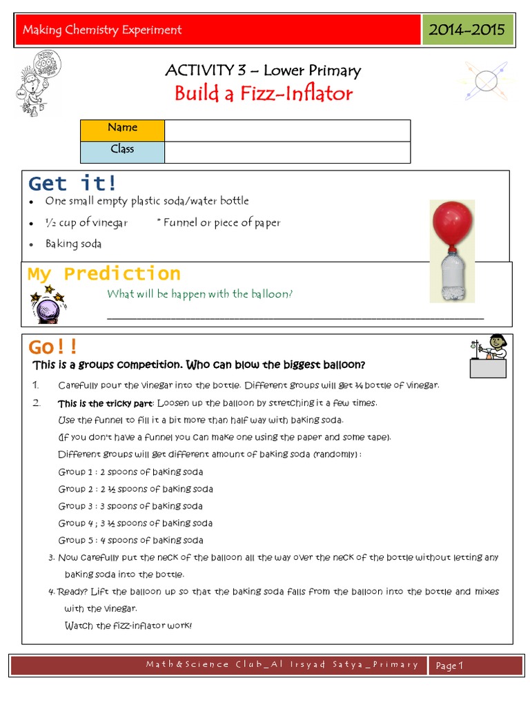 Fizz-Inflator Experiment for Kids | PDF | Beverages