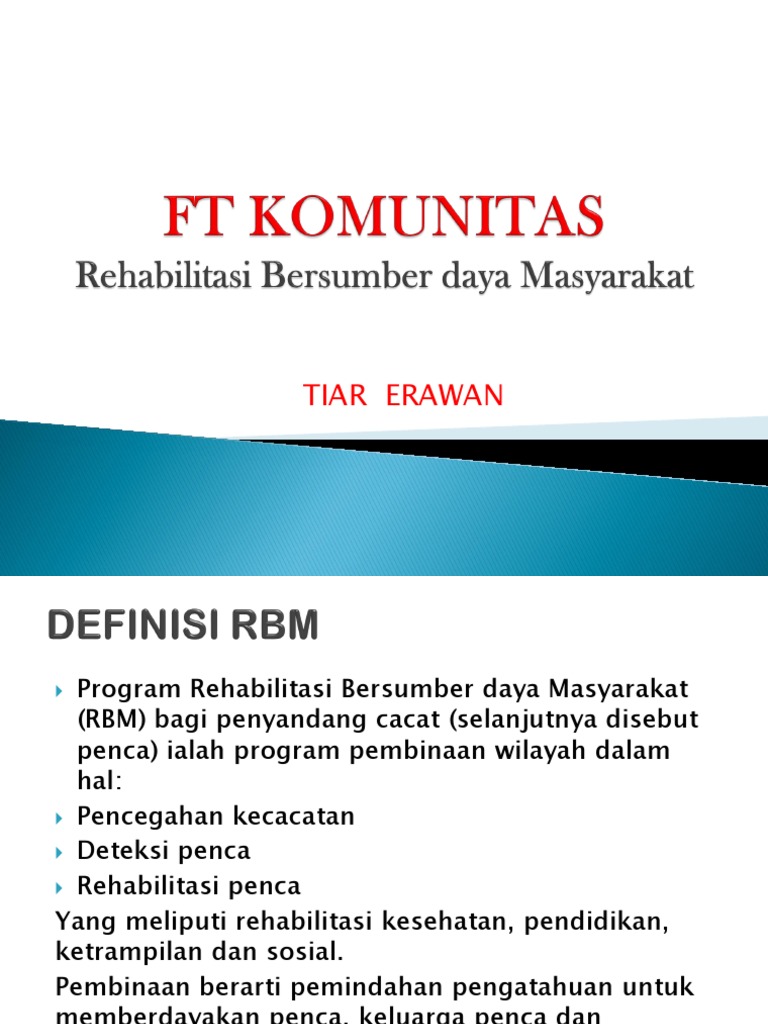 FT Komunitas RBM Tiar | PDF | Pengembangan Diri | Kesehatan Holistik