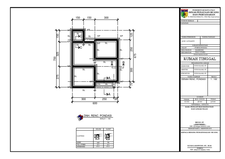 Denah Pondasi Rumah (Sederhana) | PDF