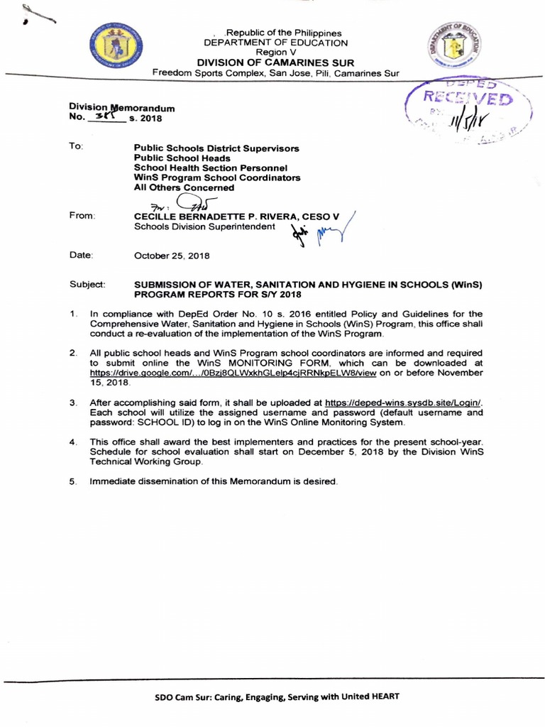 Division Camarines Sur: Implementation | PDF