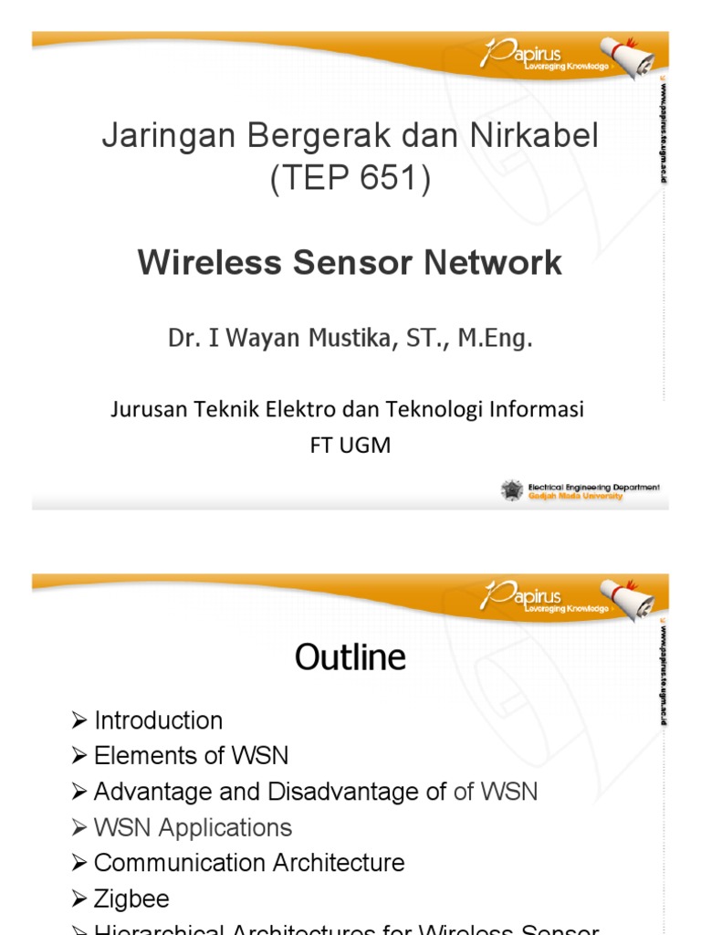 Nirkabel - WSN | PDF | Wireless Sensor Network | Computer Network