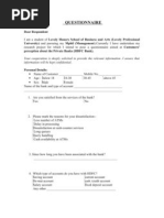 Questionnaire For Online Banking Survey | PDF | Online Banking | Banks ...