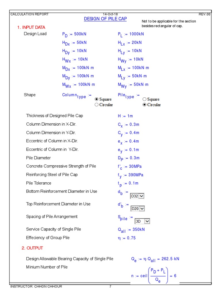 Mathcad - Pile Cap Design Report Method02 | PDF | Deep Foundation ...