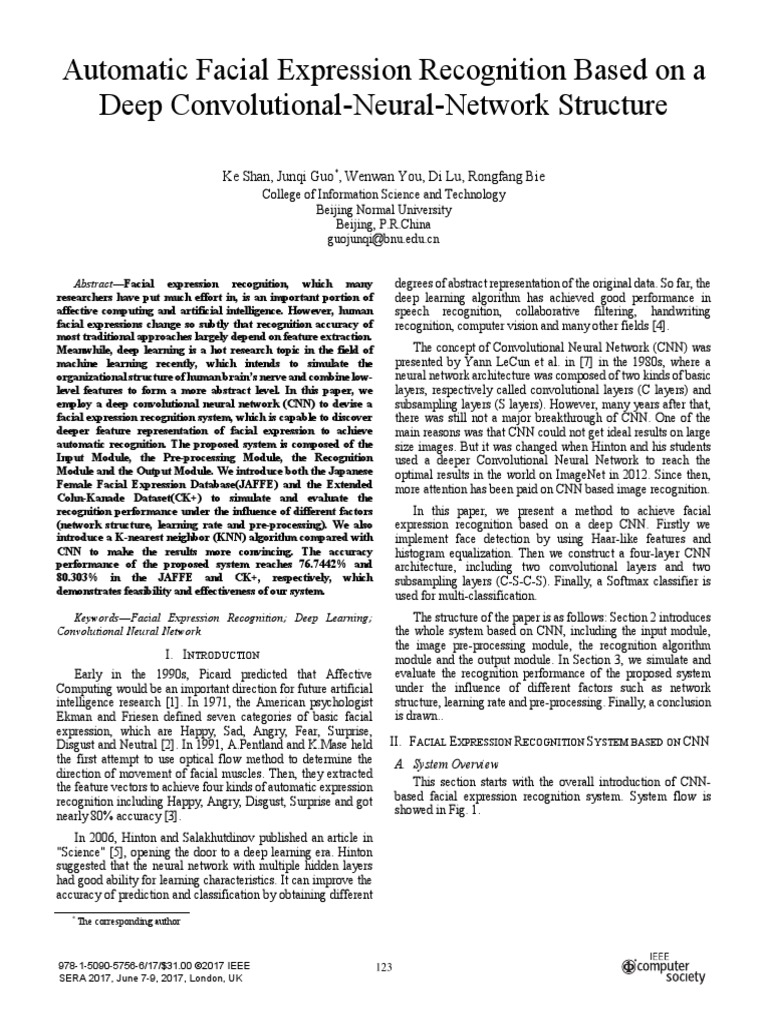 Automatic Facial Expression Recognition Based On A Deep Convolutional-Neural-Network Structure ...