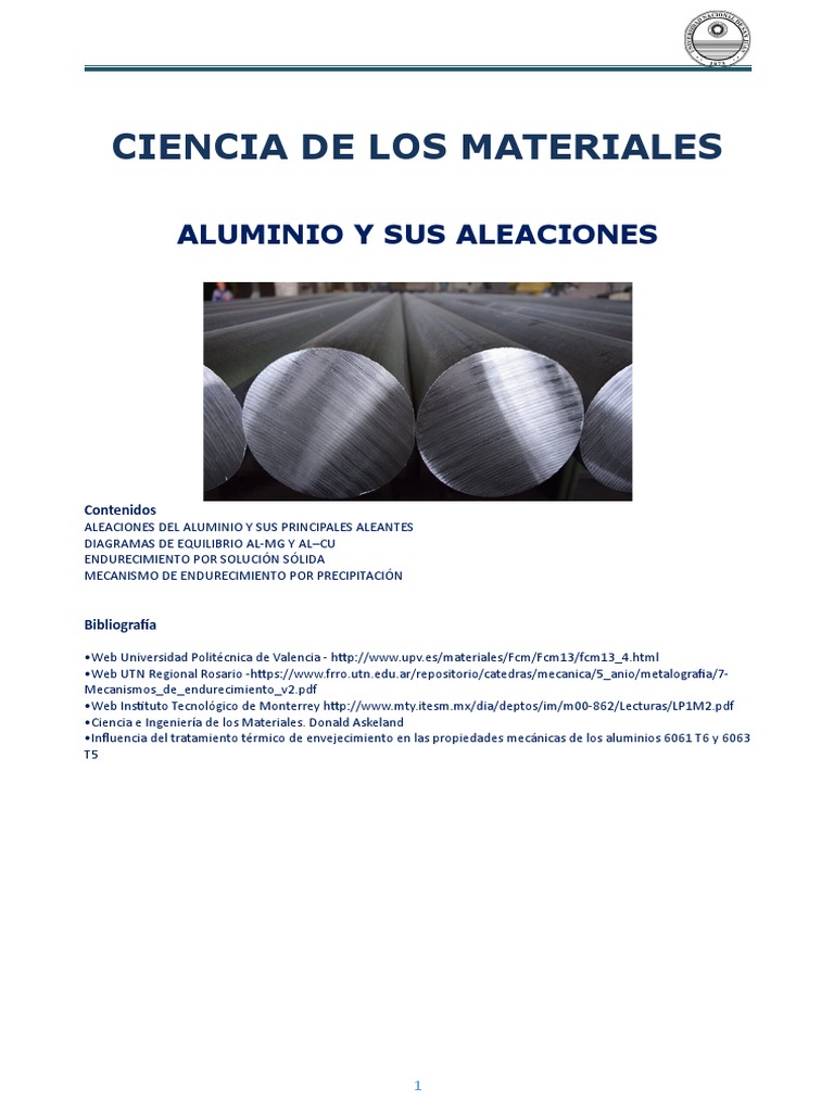 Aleaciones y propiedades del aluminio | PDF | Aluminio | Rieles