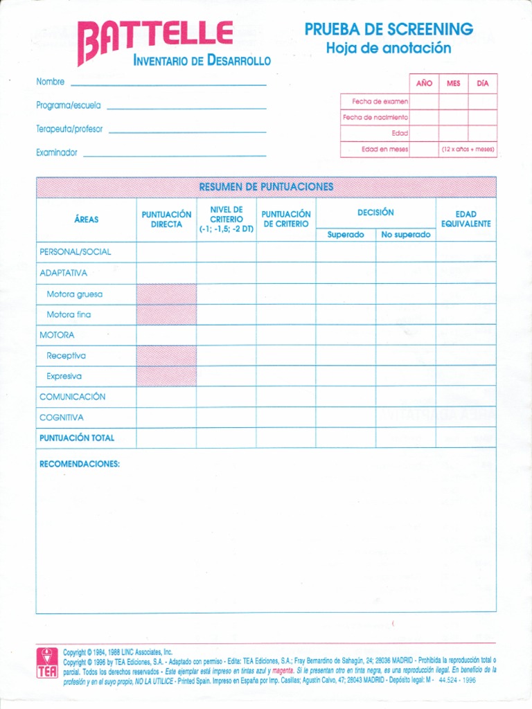 Battelle. Prueba de screening. Hoja de anotación..pdf