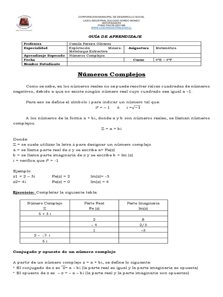 Comple Jos | PDF | Número complejo | Fracción (Matemáticas)
