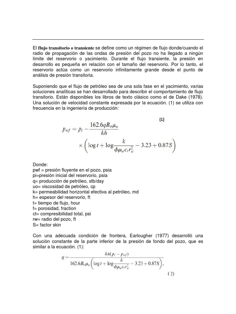 Flujo Transitorio | PDF | Métodos y materiales de enseñanza | Tecnología