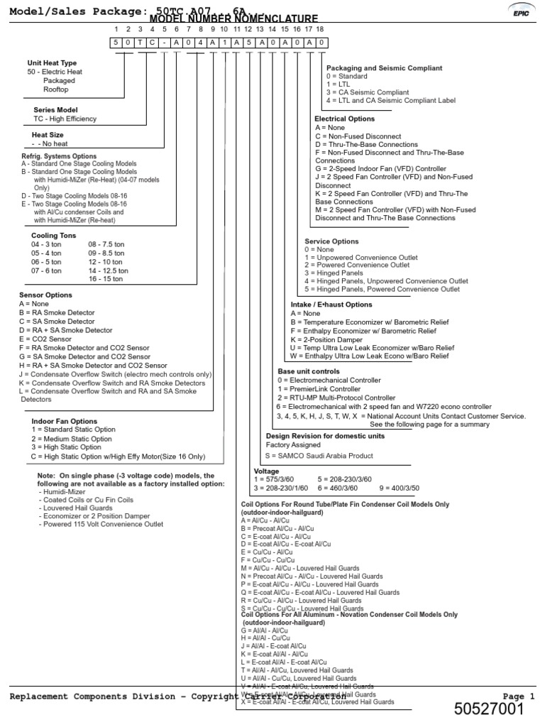 50TC-A07 Spare Parts