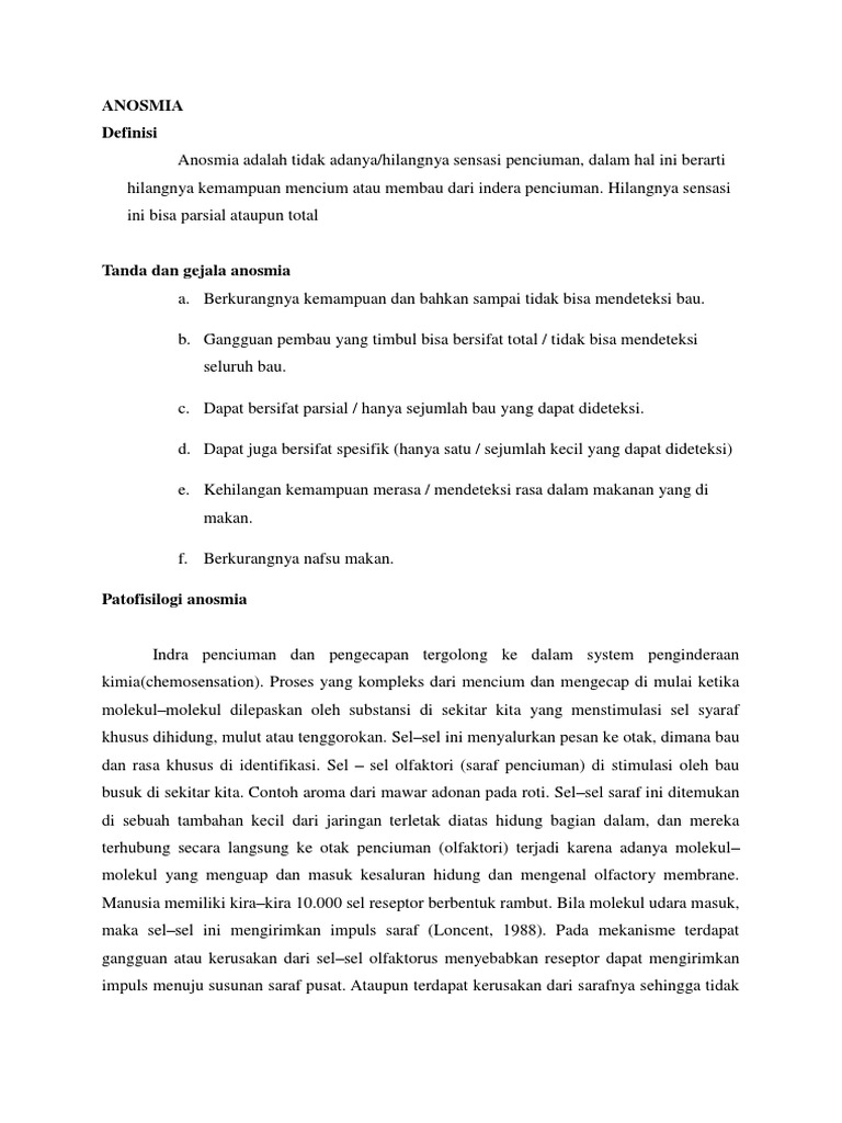 Anosmia Hiposmia | PDF