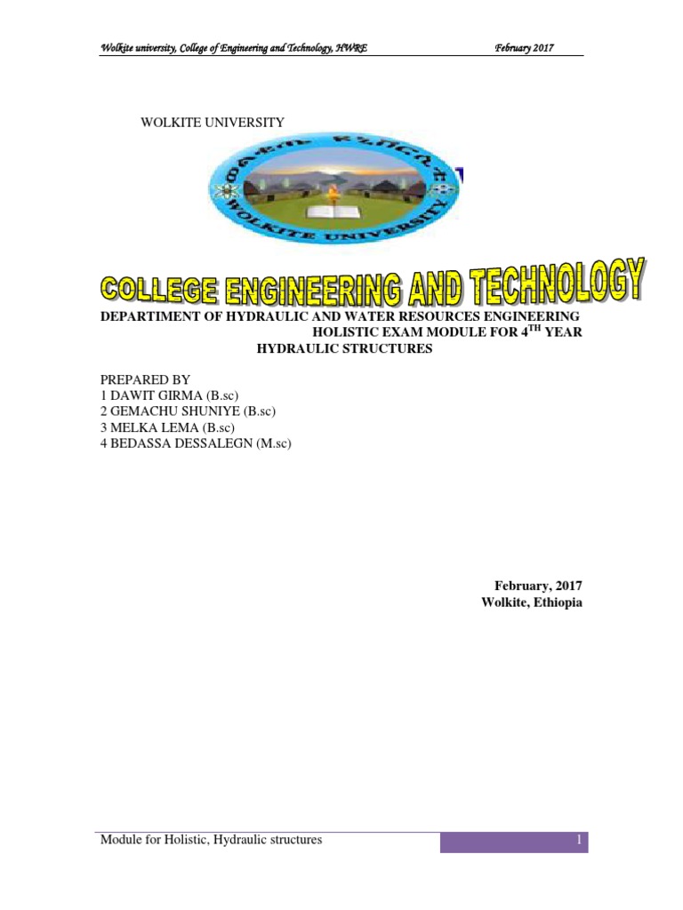 Hydraulic Structure Module FINAL Final | PDF | Spillway | Dam