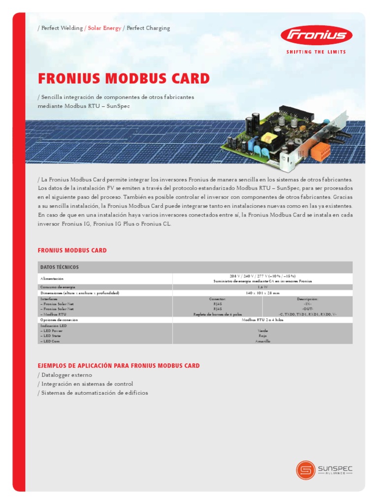 Modbus Fronius | PDF | Diodo emisor de luz | Electrónica