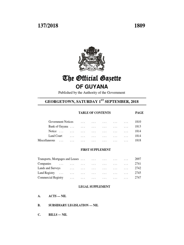Official Gazette Guyana