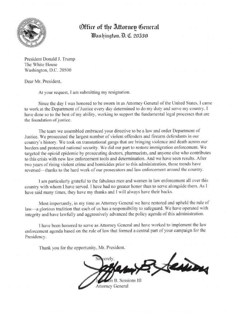 Read Letter From The Attorney General | PDF