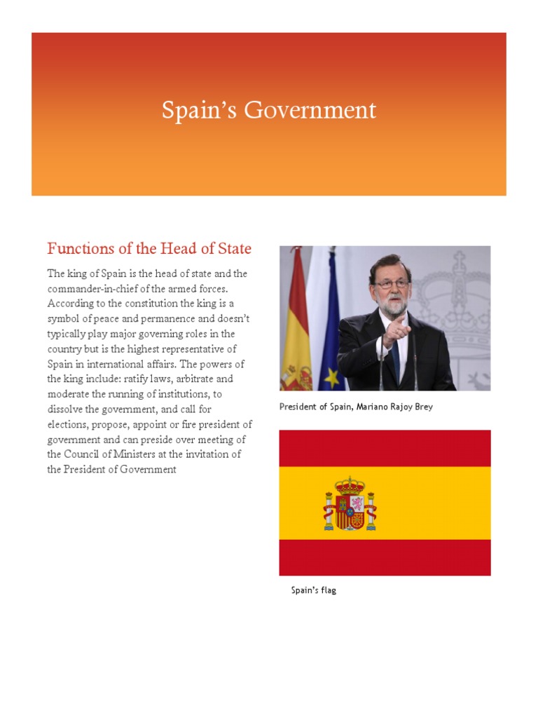 Spains Government | PDF | Heads Of State | Legislature