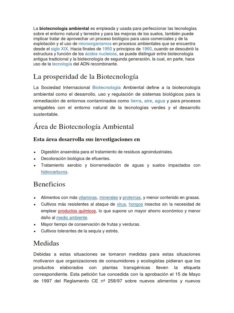 Biotec Ambiental | PDF | Biotecnología | Organismo genéticamente modificado