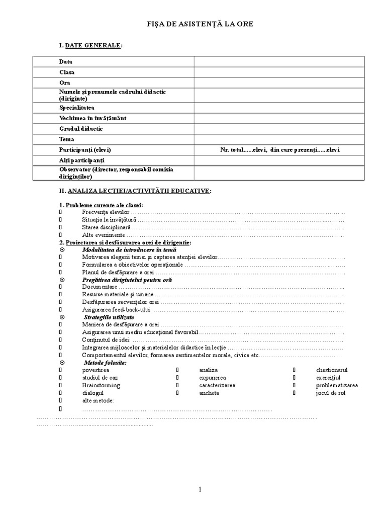 Fisa Asistenta | PDF