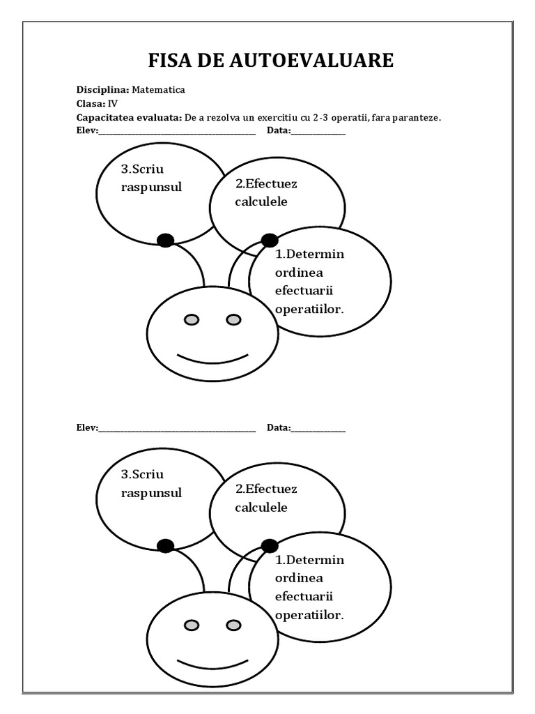 Fisa de Autoevaluare | PDF