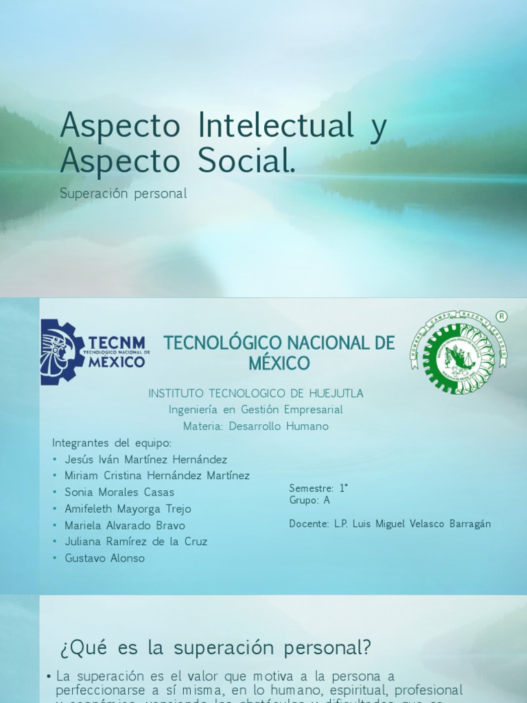 Aspecto Intelectual y Social | PDF | Desarrollo personal | Cognición