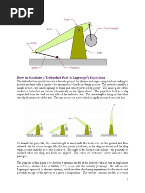 Floating Arm Trebuchet Formulas