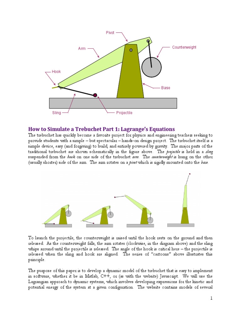 Lagrangian Dynamics of Trebuchet Mechanics | PDF | Lagrangian Mechanics ...