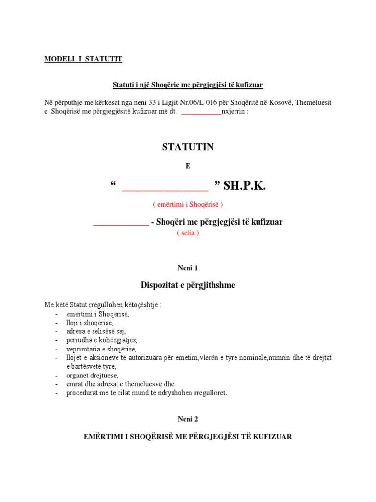 statuti shpk