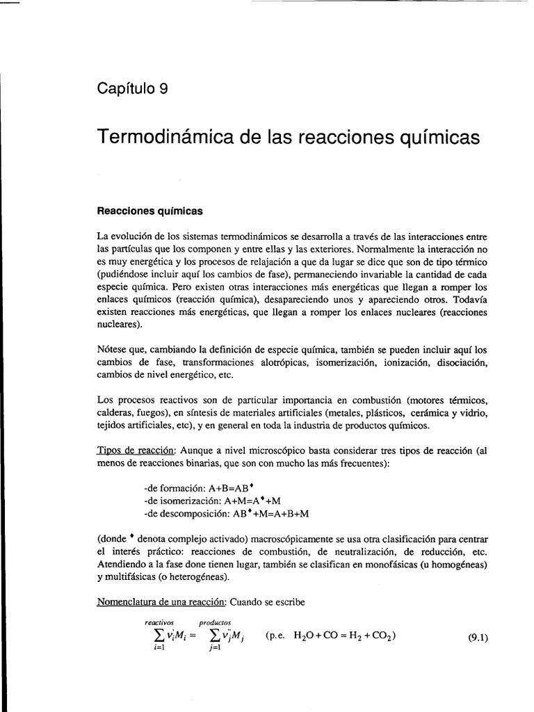 Termodinamica de Las Reacciones Quimicas PDF | PDF | Ciencia y matemáticas