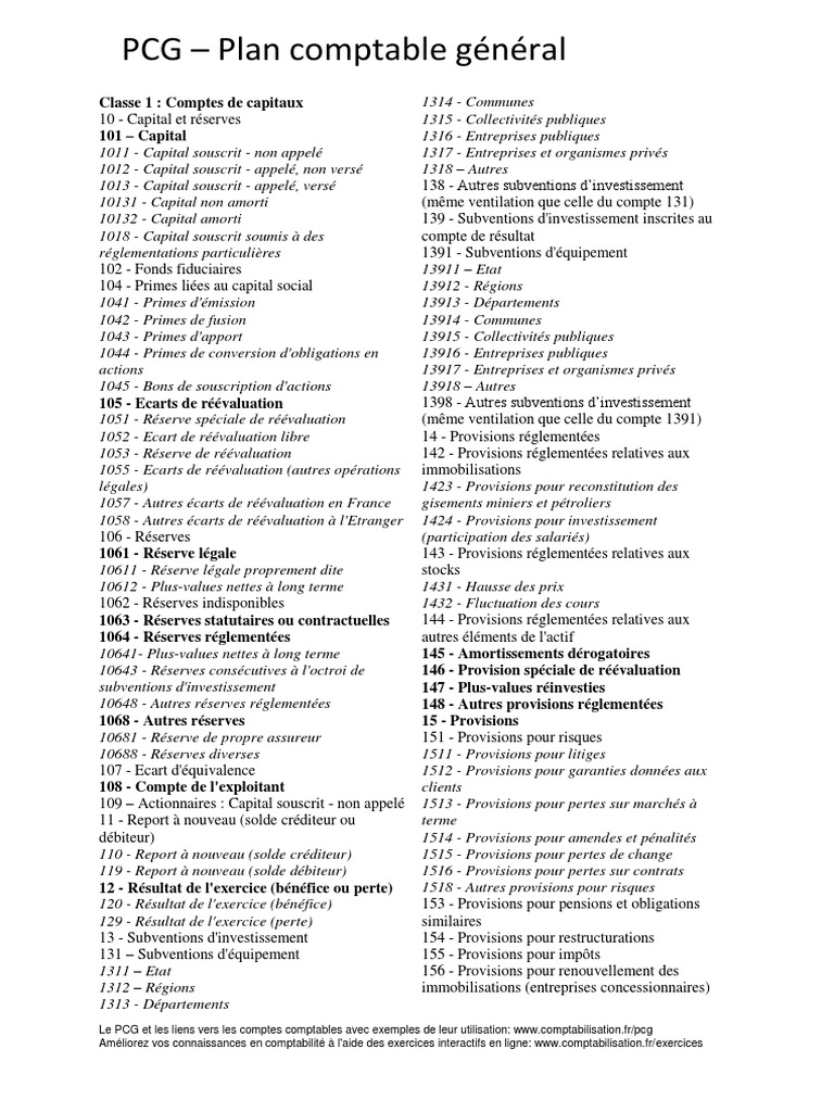 PCG Plan Comptable General 111 | PDF | Immobilisations | Impôts