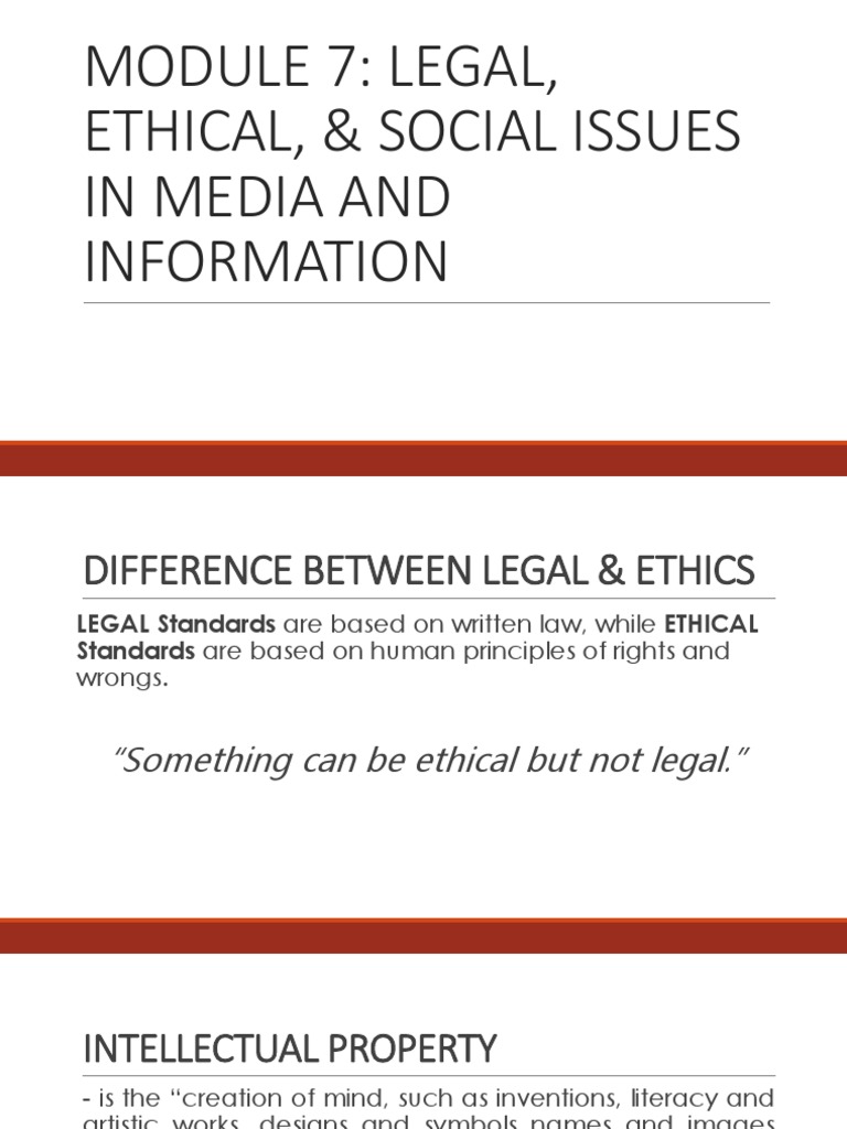 Module 7 - Legal, Ethical, & Social Issues in | PDF | Intellectual ...