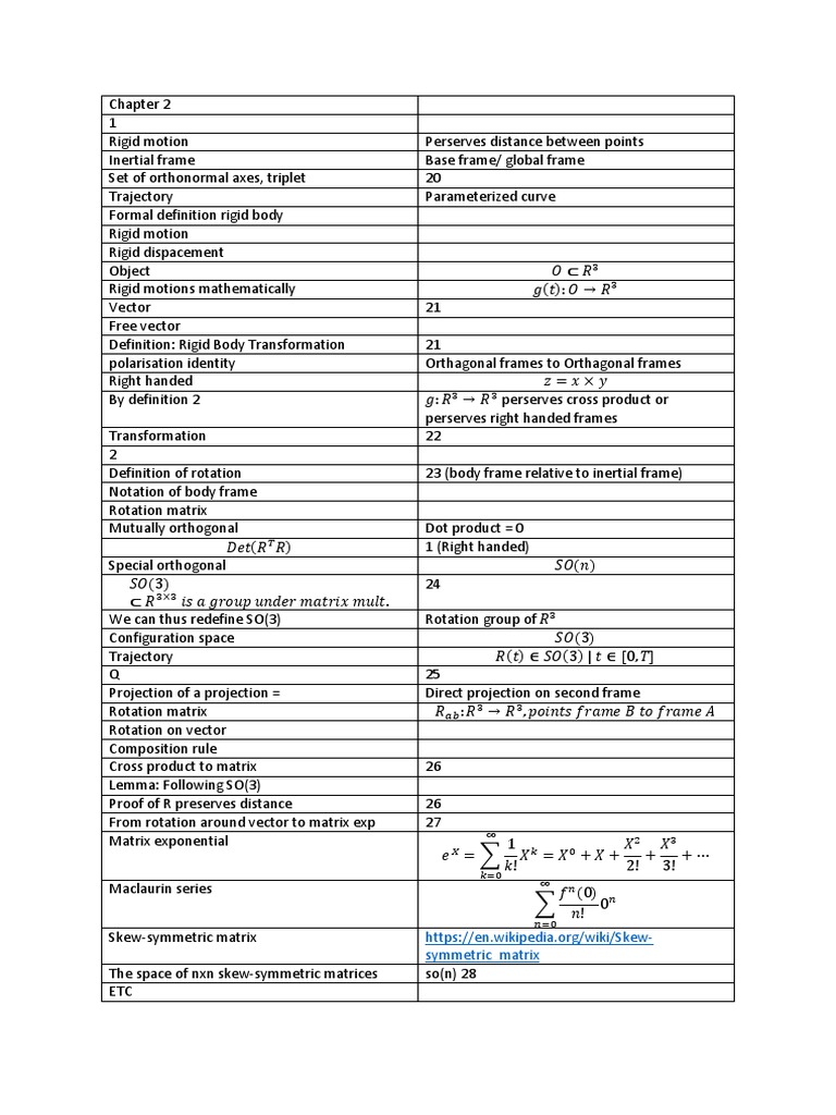 Summary | PDF | Matrix (Mathematics) | Mathematical Analysis